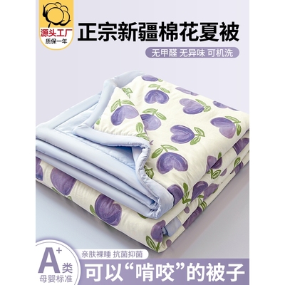 新疆纯棉全棉空调被夏凉被夏季儿童双人单人宿舍学生薄被子可机洗