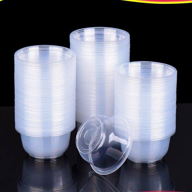一次性碗塑料碗带盖家用商用一次透明圆碗加厚聚餐盒打包盒耐高温