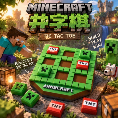 我的世界井字棋儿童益智玩具
