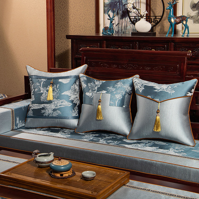 中式坐垫红木沙发垫套实木家具椅垫带靠背K海绵圈椅靠垫罗汉床垫