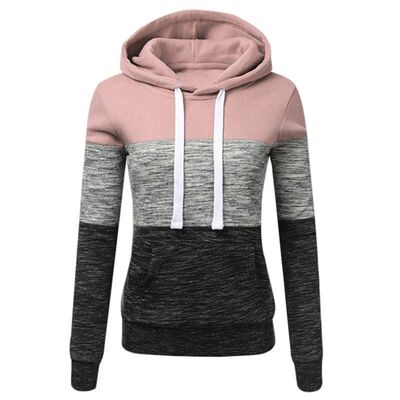 pullover long sleeved hooded sweatshirt 拼色套头长袖连帽卫衣