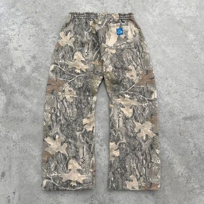 Leaf print loose wide leg pants for men 树叶印花宽松阔腿裤男