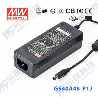 GS40A48-P1J台湾明纬40W48V电源适配器直流稳压0.84A三插,节能型