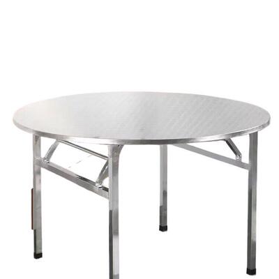 钢折叠农圆桌子村家用WOL出租房餐桌锈加厚食堂饭店不酒席烧烤圆