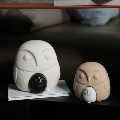 现代简约ins陶瓷猫头鹰摆件 创意家居软装饰品酒柜客厅桌面工艺品