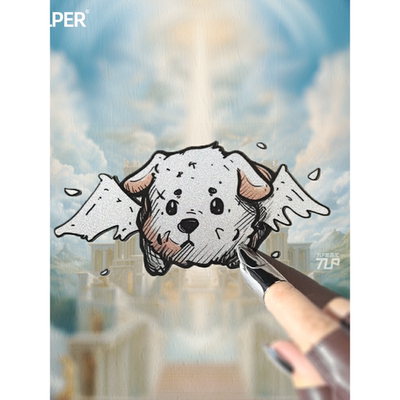 来去匆匆的天使小狗狗贴纸可爱