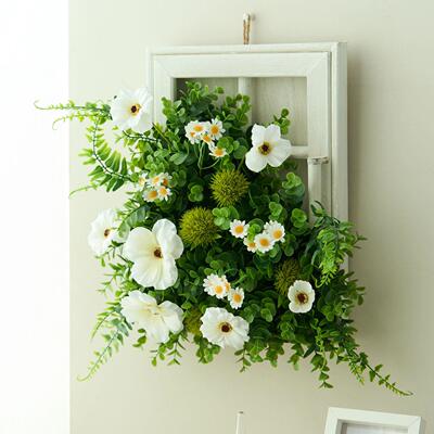 已陌森系清彷真花假绿植墙改面装小饰品背景墙造遮丑布置壁新VUF