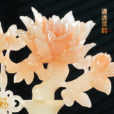 柜富贵如意牡丹花瓶件一BJ202506对家客厅玄摆关电居视装饰品乔迁