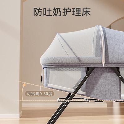婴儿带床多功KSZ能可宝折叠便携式宝床0-3岁新生儿bb可移动摇篮轮