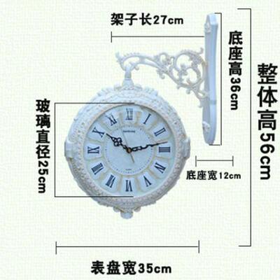 U创3Q现简约欧式大号客厅双面代FSN挂钟时尚意墙壁卧挂钟室静音石
