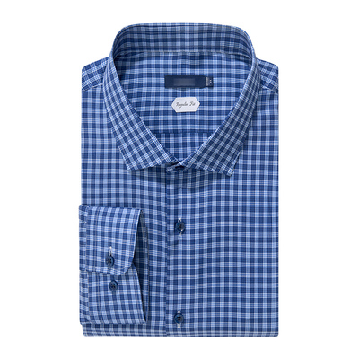 【进口CANCLINI面料】吉家男士休闲长袖纯棉衬衫时尚格子衬衣