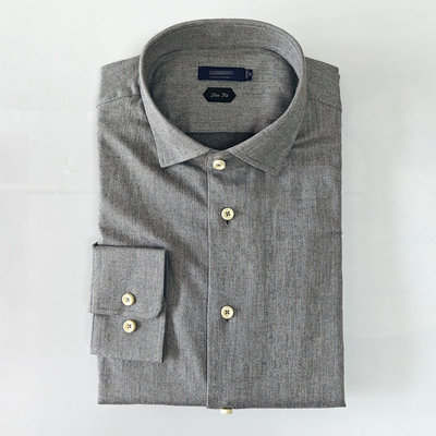 【意大利CANCLINI面料】吉家男士休闲长袖纯棉衬衫时尚意式衬衣