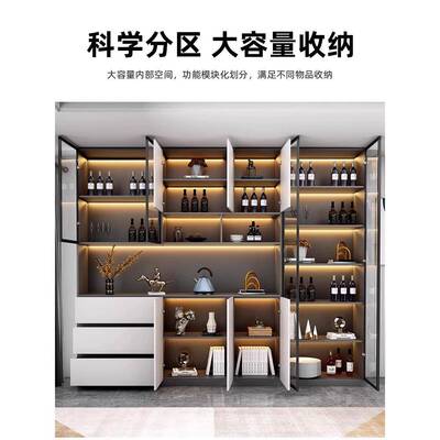 子餐边柜靠XVL墙一体代简约酒柜客厅0252新款储物柜现柜玻璃厅柜