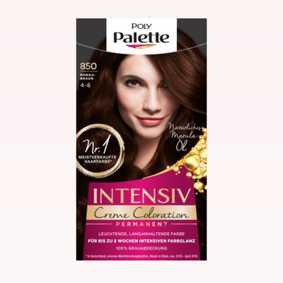 德国代购【5件包邮】poly palette施华蔻850摩卡棕色天然染发膏