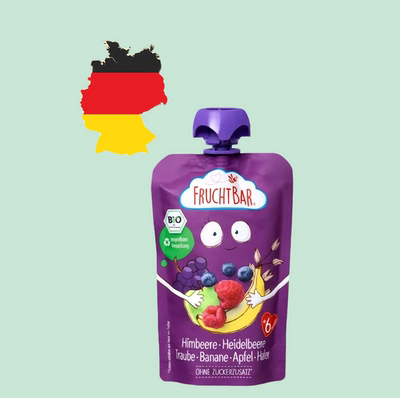 德国代购【满300包邮】fruchtbar6个月+有机蓝莓葡萄覆盆子果泥