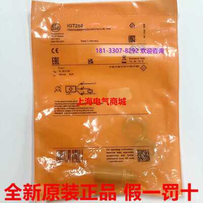 ifm易福门IGT258 电感式接近开关IGB3008BBPKAMV4AUS-104现货