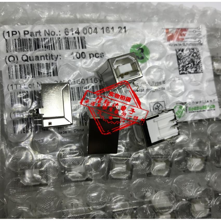 WE原装 61400416121 WR-COM Type B 4Pin USB2.0-D打印机母座接口