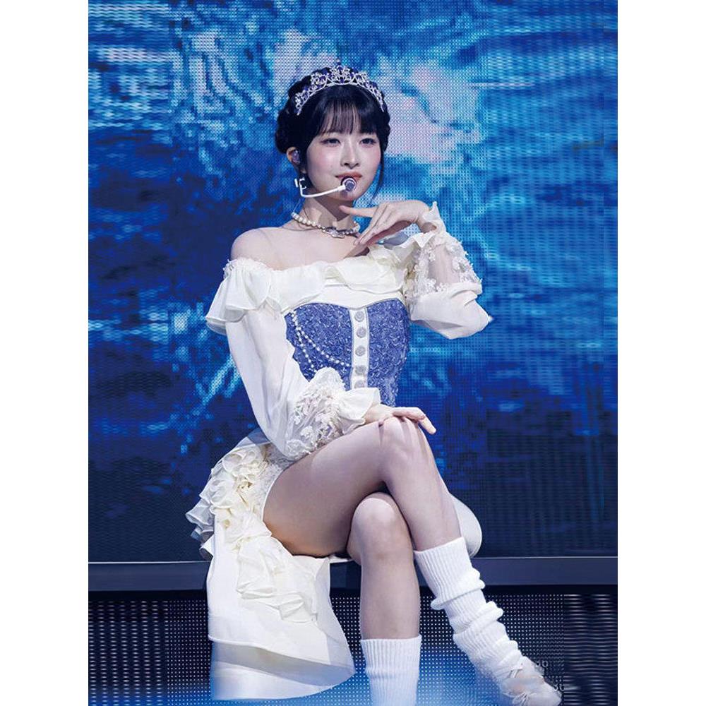 韩国直井怜女团同款打歌明星演出服舞蹈新款KPOP芭蕾风IVE公主裙