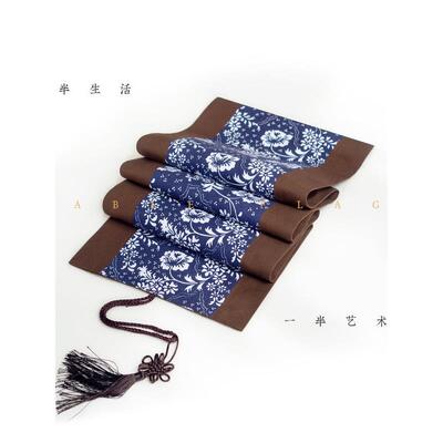 布艺麻棉席桌旗禅意茶桌布桌布茶桌NKV垫中国风旗茶桌布茶茶席布