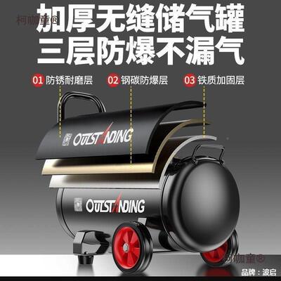 新款气泵空压机高气压缩机无油气静音充气机压打泵木工汽空YRU麦