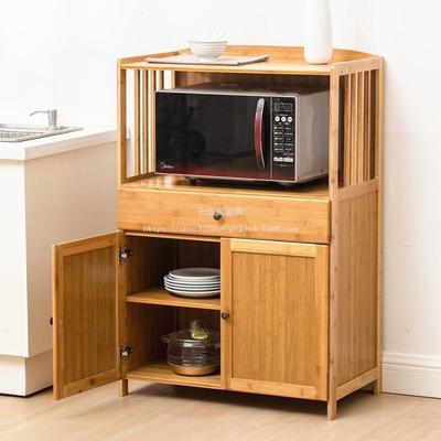 柜厨房纳收柜简单新中式餐边柜实木碗柜多能客厅功IUF茶水楠竹