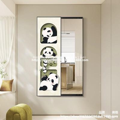 BYN镜奶风隐藏式推拉全油身镜子卧室隐形穿衣镜入玄关试衣装户饰