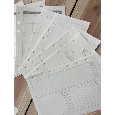 奇葩a6手帐活页纸内芯6孔方格空白横线list月计画手账本活页替芯