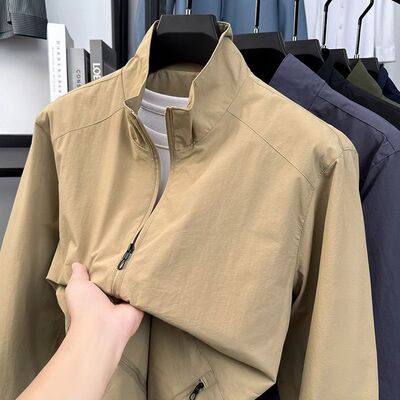 纯色防风立领男士夹克
