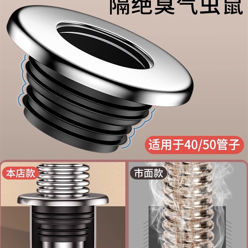 厨房洗菜盆下水管洗碗池水槽w不锈钢下水器排水管道防臭全套装配