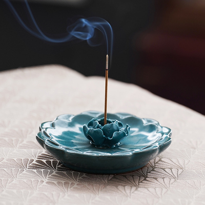 速发莲室陶瓷香炉香插家用花内线托炉卧香炉檀香炉香座香香沉香熏