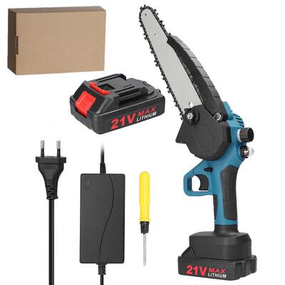 8工寸21V你电31287链锂锯迷家用手持电锯小型木园林伐木锯