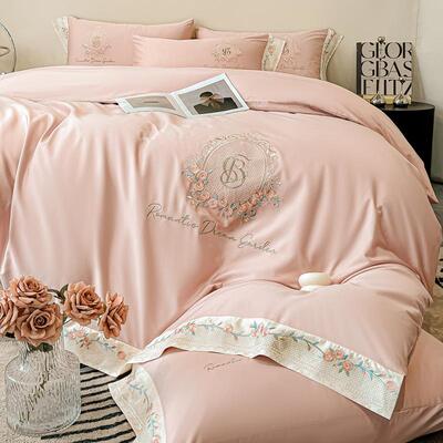 A类纯棉四件套1OIE0支四季全棉床单套高档被刺绣绒6棉套件床长上