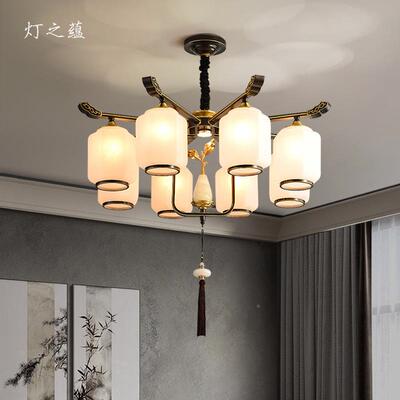 灯蕴铜新中全式客厅吊灯现代简约别48墅大气之大厅灯复式大楼吊灯