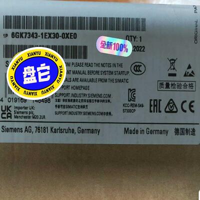议~6GK7343-1EX30-0XE0 22年11月产保内未拆