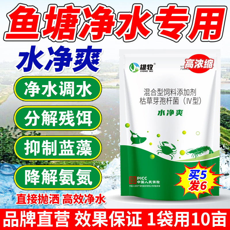雄牧水净爽芽孢杆菌鱼塘净化水质水产养殖池塘杀菌除臭改底调节剂