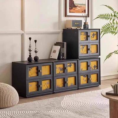 中古风42434柜法式实木电视柜家用床储物收斗纳组卡合门柜香云纱