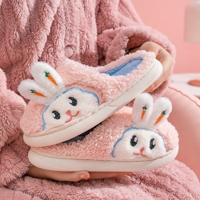 速发冬爱棉拖鞋士秋可季室内家居厚子防滑毛绒月底拖鞋男款冬天