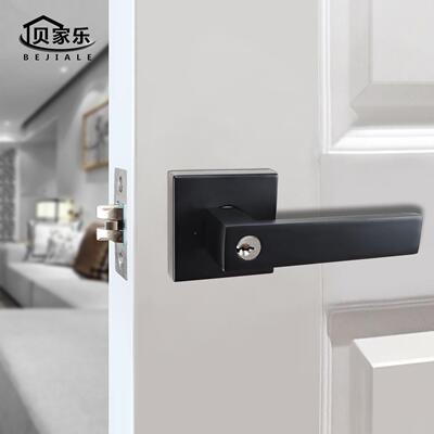 贝家合乐酒店通道锁杆执手锁室内木门静音手门锁卫生间锌金三BJL-