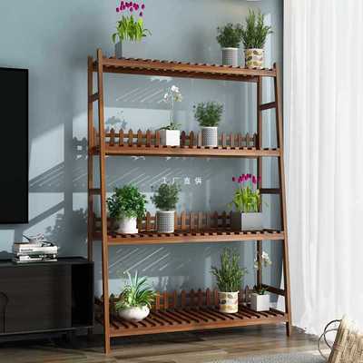 ?高间距防腐实木户外阳台花架子室内客厅植物置物架绿萝多肉爬藤