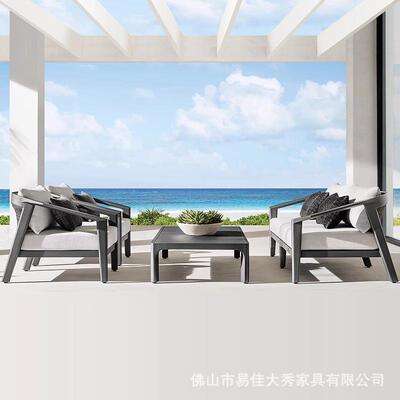 露别墅外户沙发庭院露台柚木外露天防水室花园台78141休闲实木沙