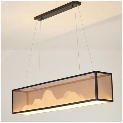 新款时尚新式餐厅吊灯书长方形水创意15221中个山性茶室房吧台装