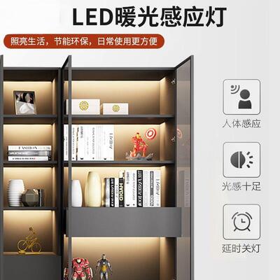 新款轻奢书柜柜展示柜书带玻璃门落地简约现代bpdz7Ak3客厅架酒书
