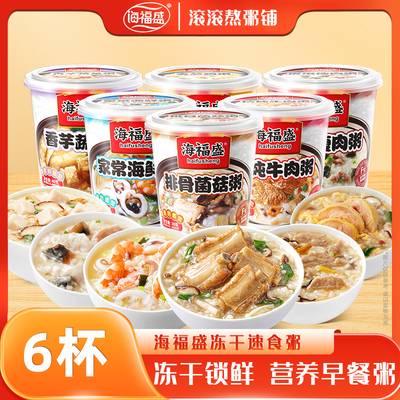 海福盛速食粥冻干粥健康早餐方便宿舍冲泡即食早饭皮蛋瘦肉粥咸粥
