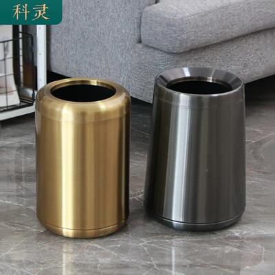 不锈钢垃圾家桶用客厅Z-B0223奢带盖摇翻盖办公高酒档卧轻室厕所