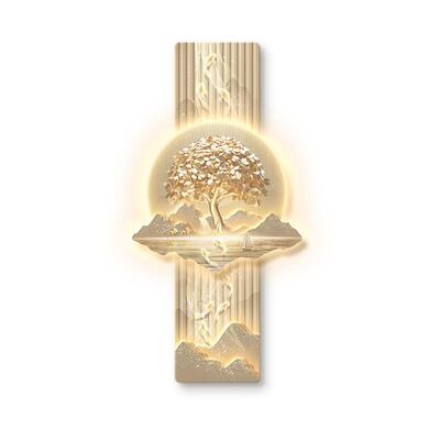 轻玄壁关饰装画奢新中式发财树客厅走廊尽头挂画大RBH11076气入户