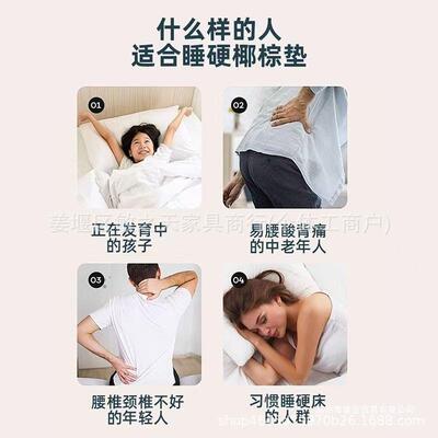 床垫棕垫天然椰棕榈硬垫BHP子体一折叠款儿学生床垫护腰脊席童梦