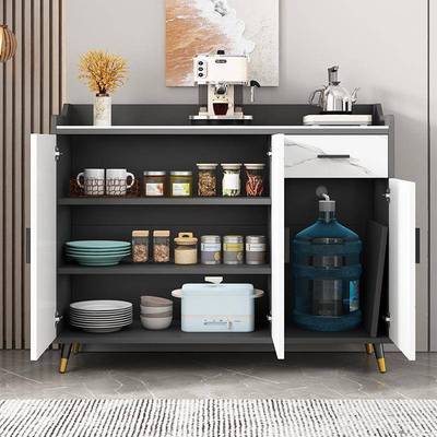 餐岩UMS板边柜简约现代茶水柜轻橱奢储柜厨房碗柜客物厅一体靠墙