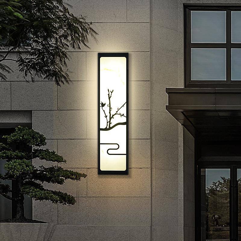 新中式户外见附件,网红简壁室外防水庭院露灯别墅约大灯门口台入