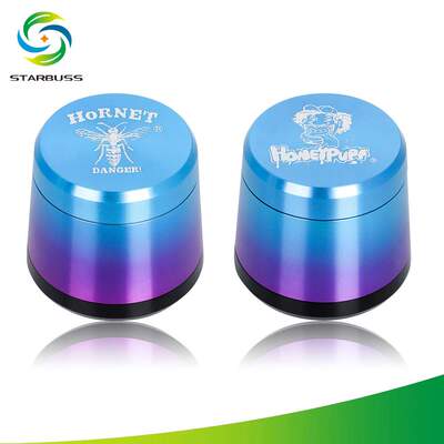 星布斯 56mm三层铝合金Honeypuff圆锥幻彩烟草磨烟器 香料研磨器