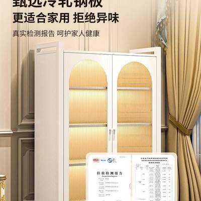 家用钢制书柜无品牌/多层地儿童绘门架客厅带防尘收本纳储物柜铁